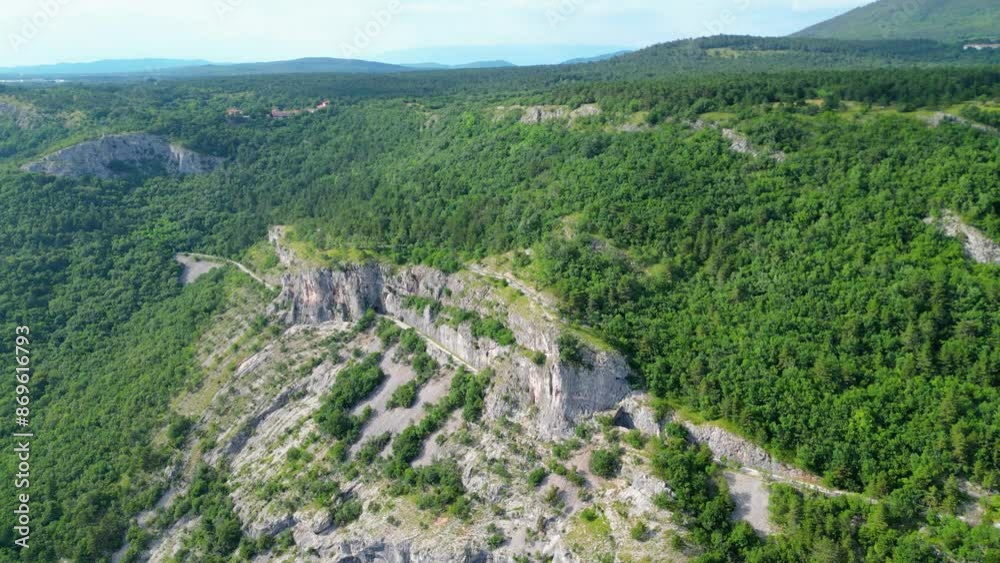 An aerial view of the stunning Val Rosandra Nature Reserve, showcasing ...