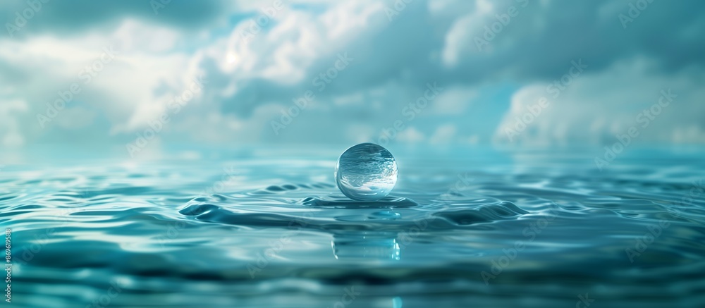 Pristine water drop on water, Clean Water Drop, World Water Day Concept ...