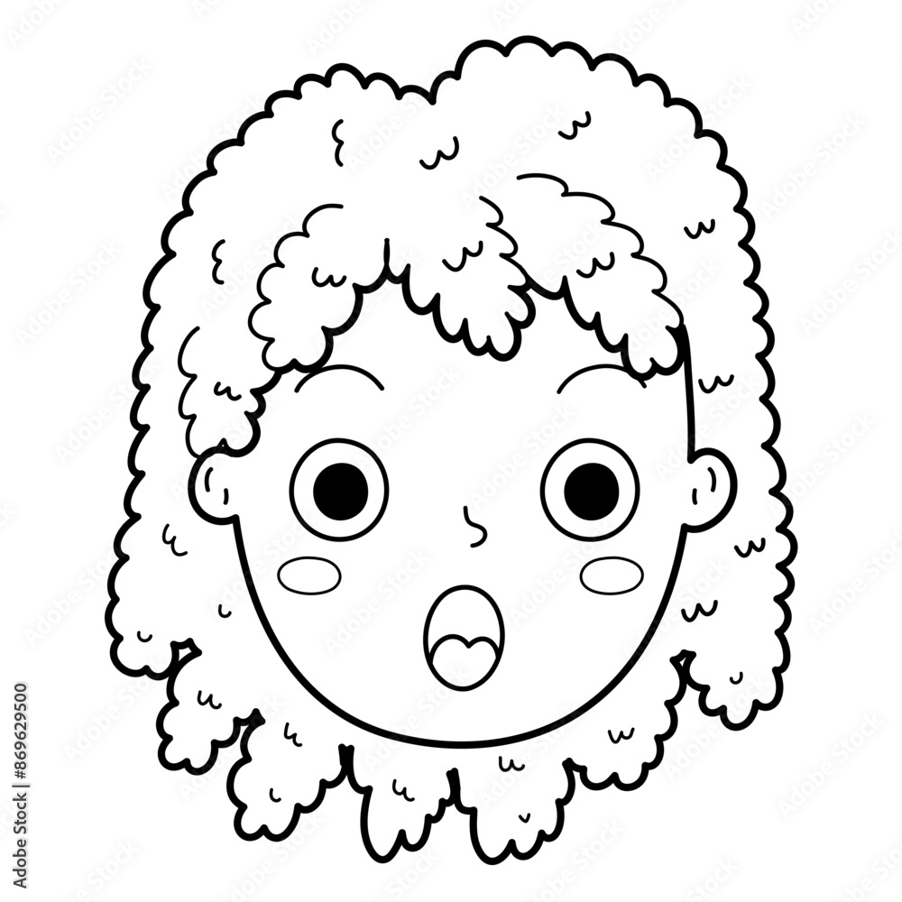 Little kid surprised face in black and white. Astonished person emotion ...