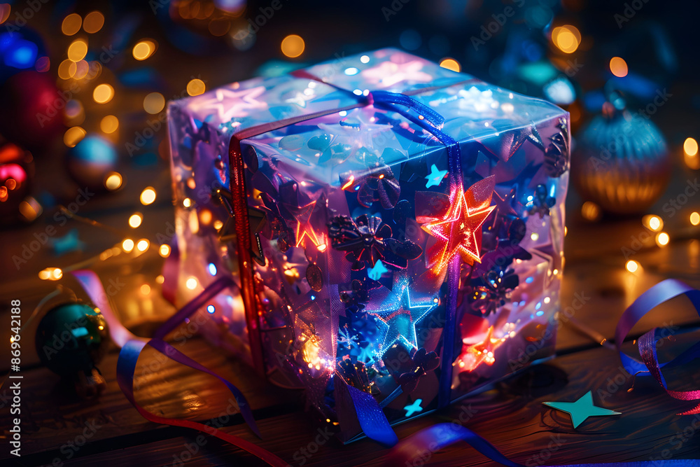 Magical Shopping Surprise: A Box Emitting Bright, Sparkling Light and ...