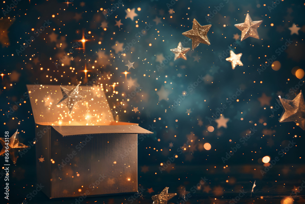 Magical Shopping Surprise: A Box Emitting Bright, Sparkling Light and ...