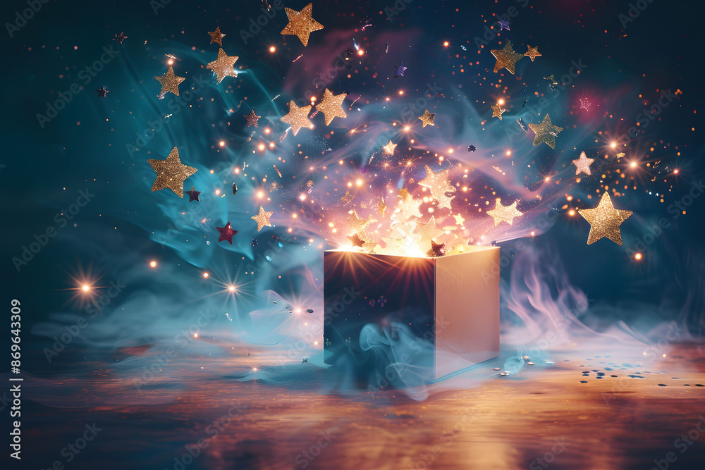 Magical Shopping Surprise: A Box Emitting Bright, Sparkling Light and ...