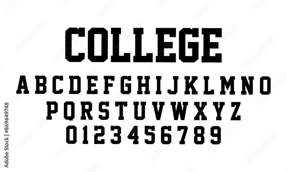 College Abstract font alphabet. Minimal modern urban fonts for logo ...