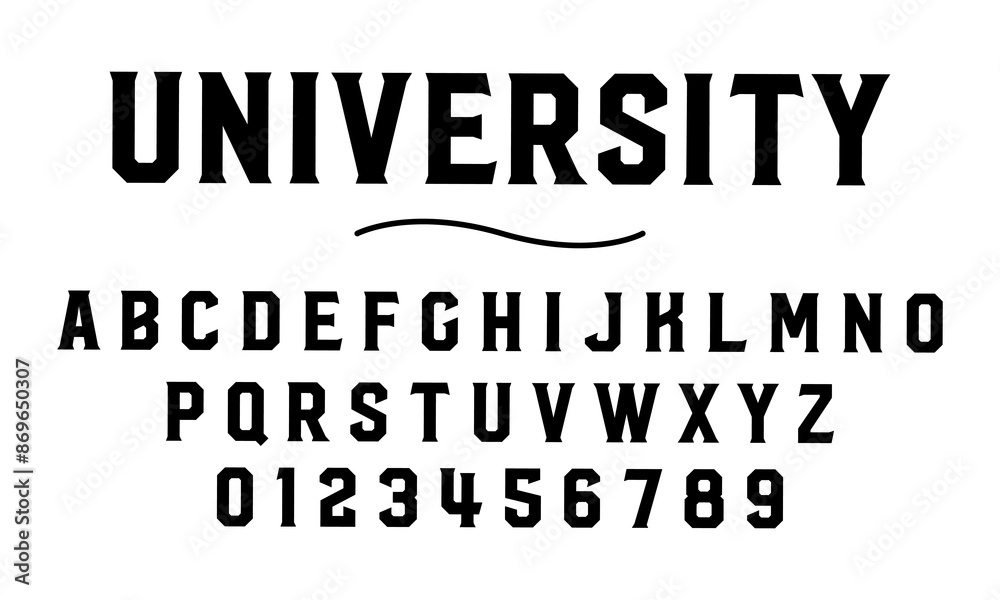 University Abstract font alphabet. Minimal modern urban fonts for logo ...