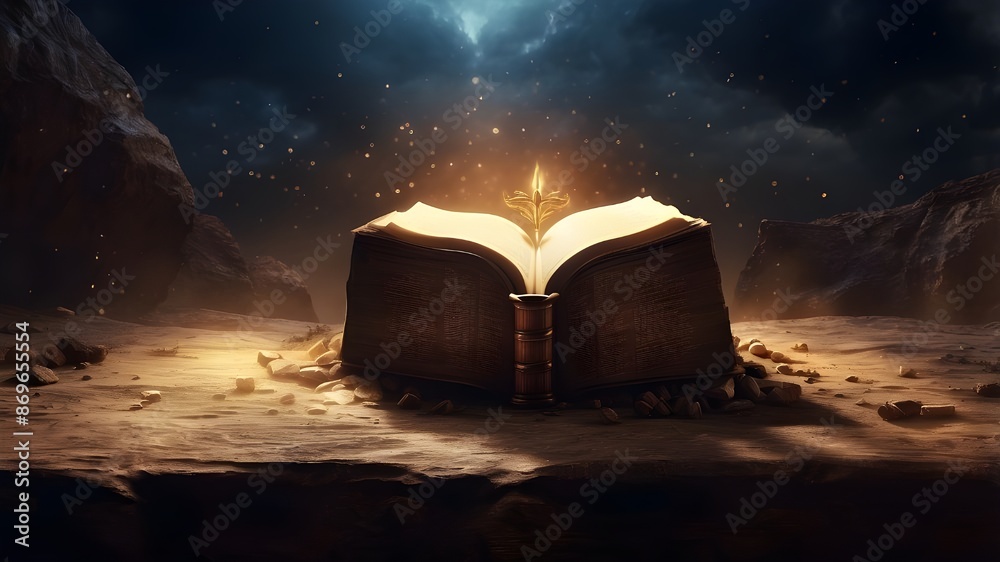 Genesis Book. The name of the book of the bible is revealed in an epic cinematic presentation ...