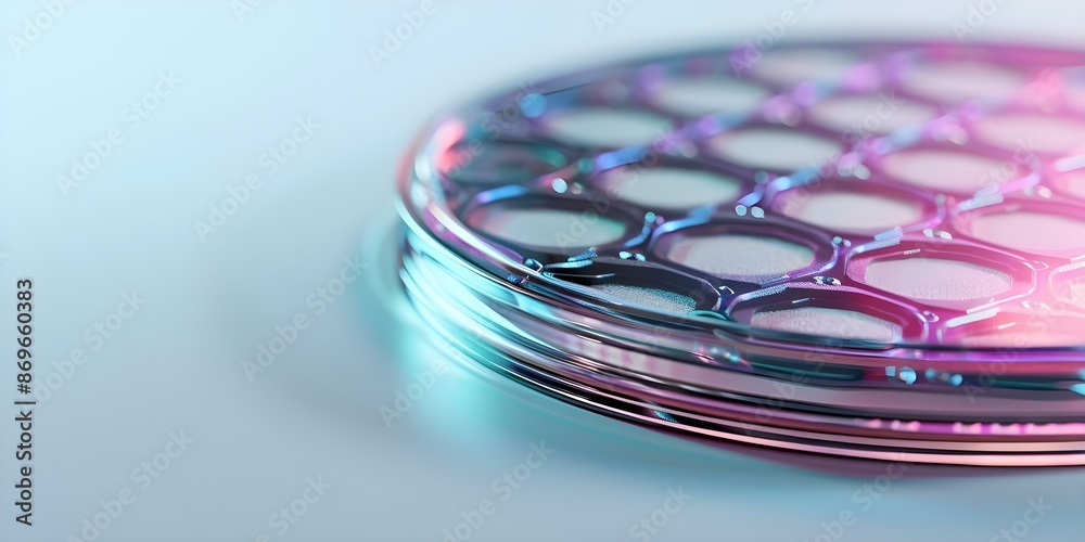 Silicon wafer with CPU cores on white background. Concept Silicon Wafer ...