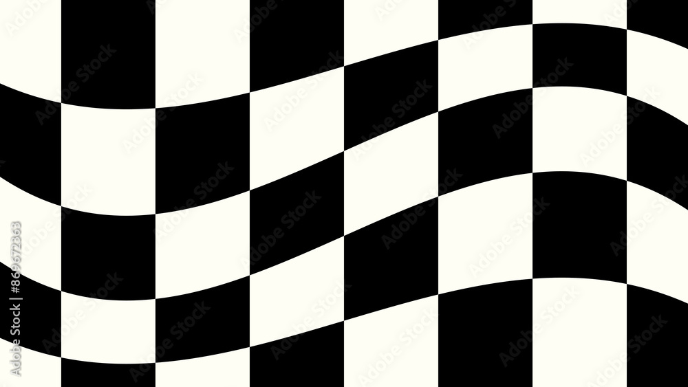 Black and white checkered flag pattern on racing background, Wavy ...