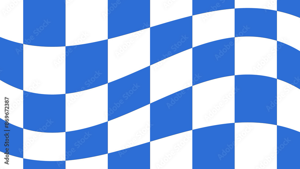 Wavy Checkered Pattern - Blue and White Abstract Design, Blue and white ...