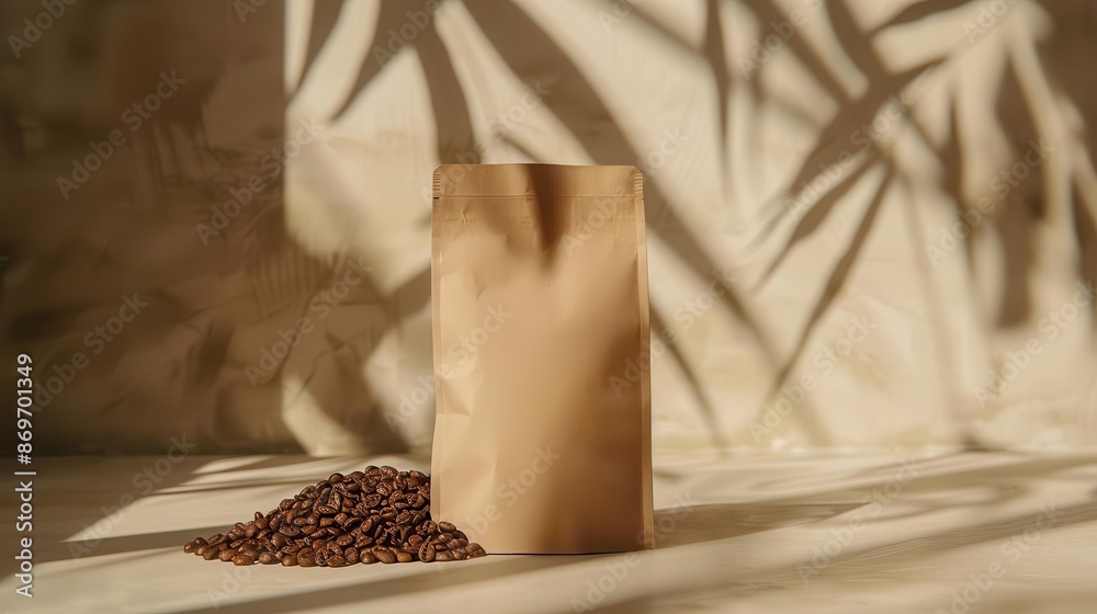 artisanal coffee packaging mockup kraft paper bag with minimalist ...