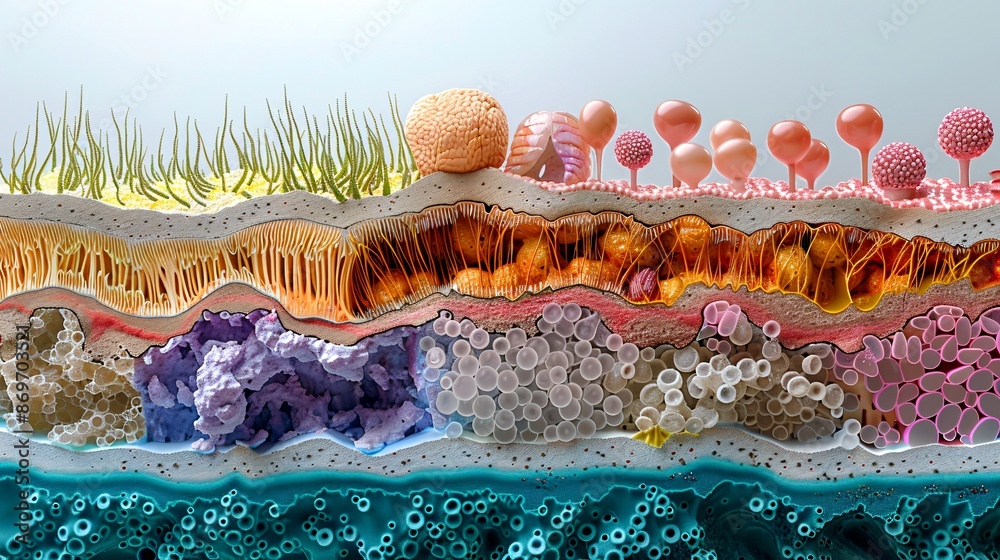 Human Skin Anatomy: Cross-Sectional View of Skin Layers, Hair Follicles ...