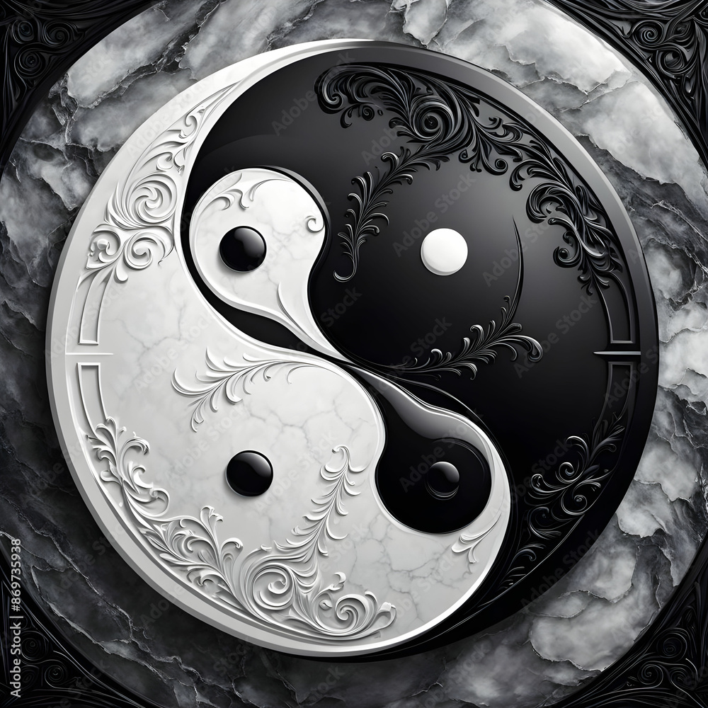 yin yang symbol with yin yang symbol Stock Photo | Adobe Stock