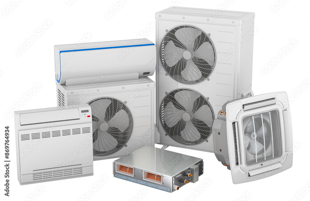 Air conditioner indoor wall and outdoor compressor multi-zone unit ...