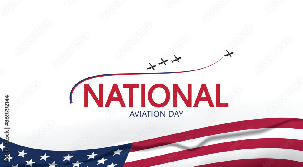 National Aviation Day logo with an airplane silhouette and American ...