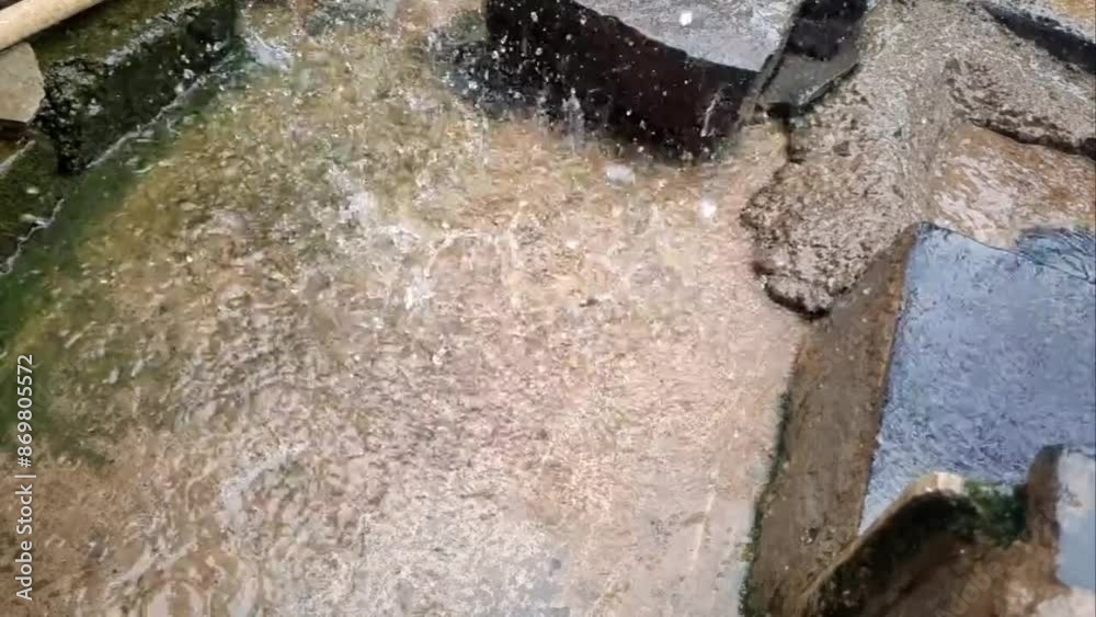 Heavy rainfall in beginning of monsoon in india. Rain water falling and ...