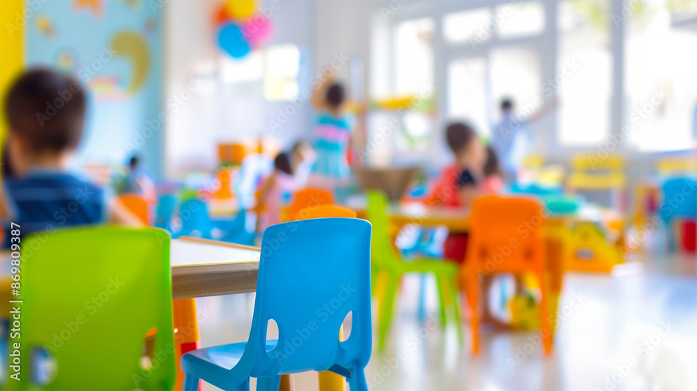 Kindergarten classroom school background. Class room for children ...