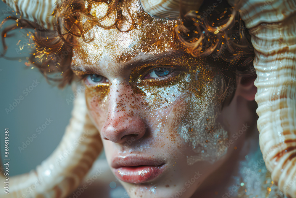 Enchanting Horned Fantasy Portraits Ethereal Demoness Ram Goddess and ...