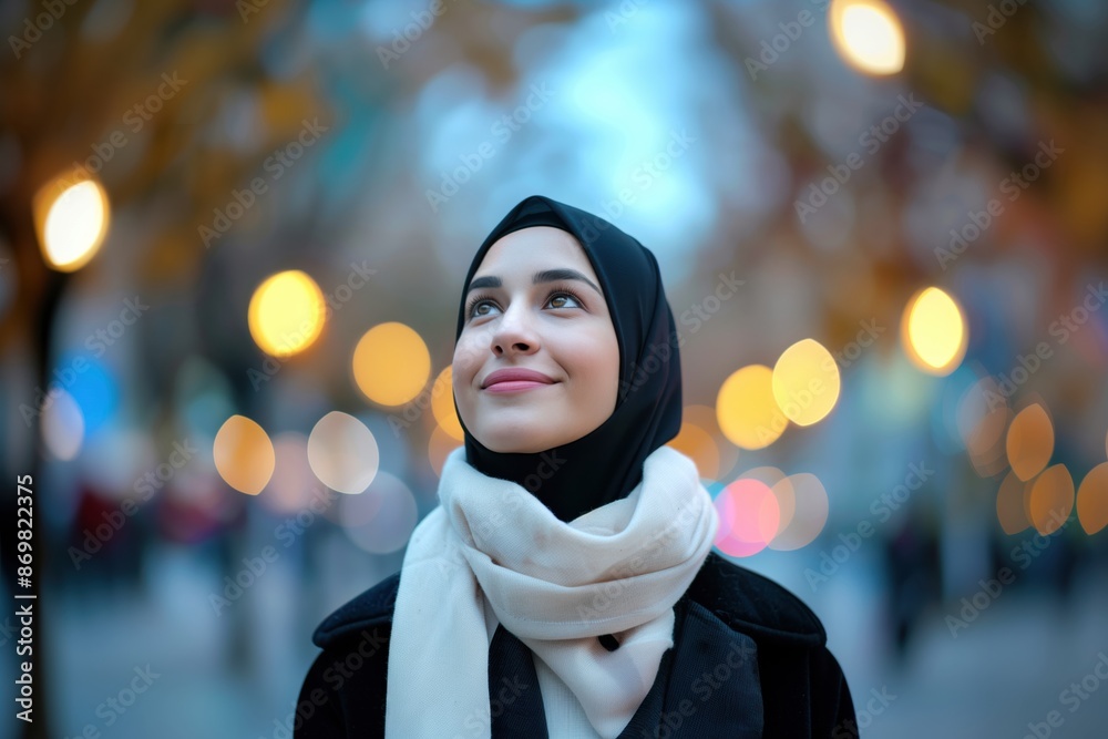 Beautiful charming young middle eastern muslim woman wearing a hijab ...