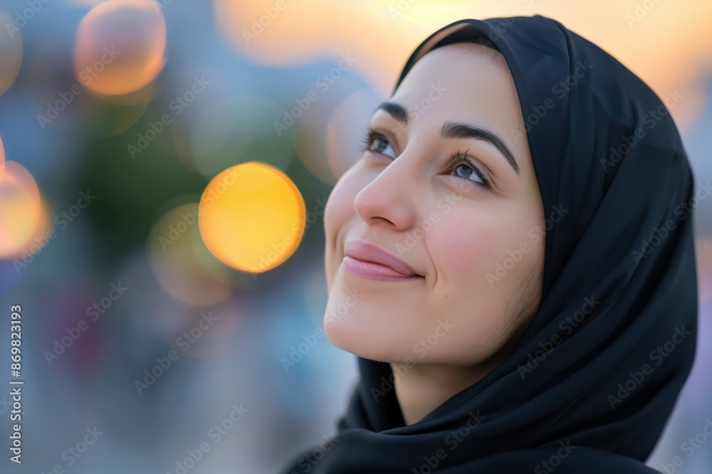 Beautiful charming young middle eastern muslim woman wearing a hijab ...