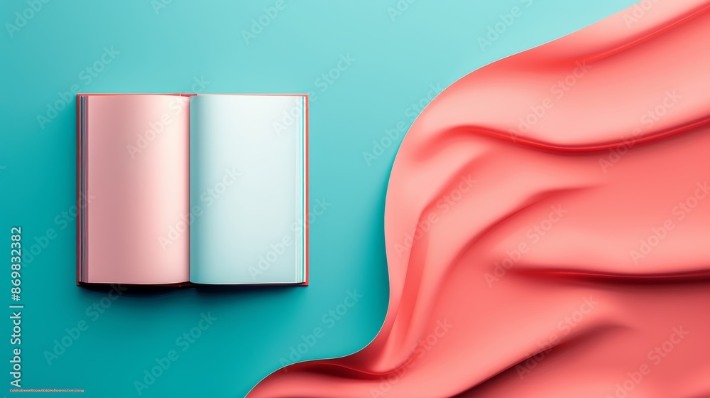 High-resolution book mockup, vibrant and colorful cover, octane render ...