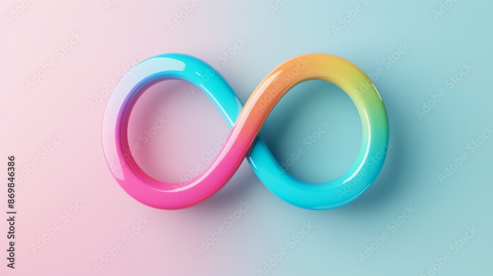 Rainbow-colored infinity symbol on World Autism Awareness Day ...