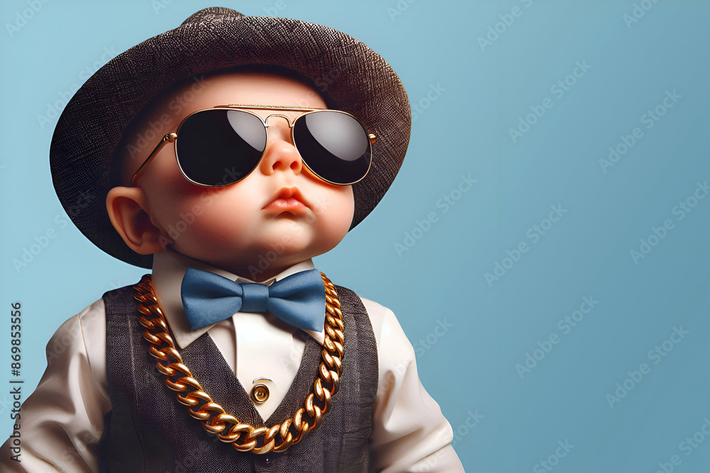 Little Boss: Close-Up 3D Character of a Surrealistic Cool Mafia Baby ...