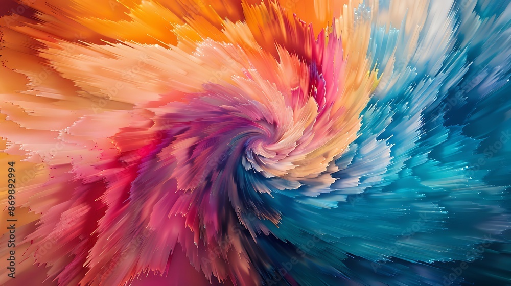 Dynamic display of colors swirling and twirling in perfect synchrony ...