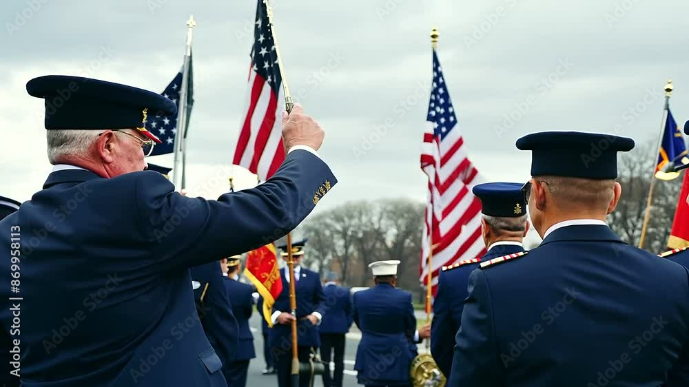 A group of veterans from different generations stand together, proudly ...