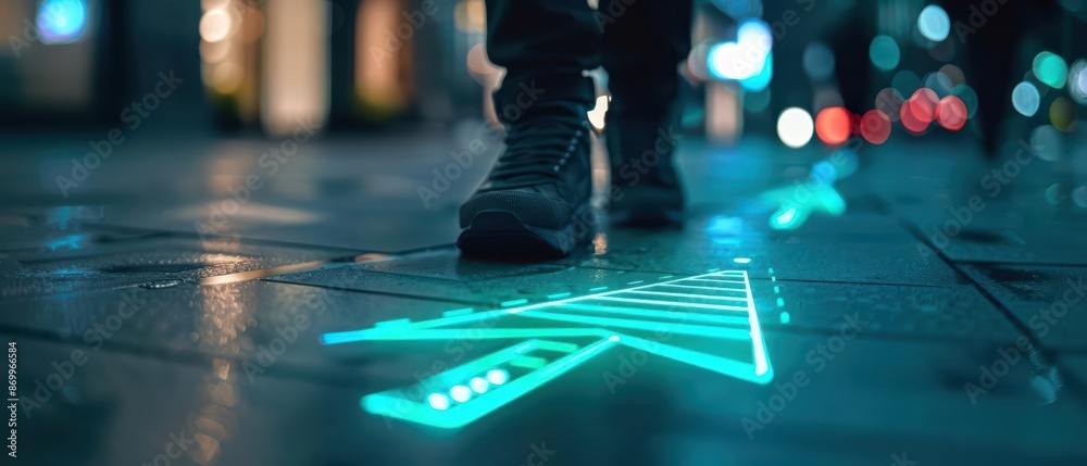 An advanced pedestrian guidance system with AIdriven holographic arrows ...