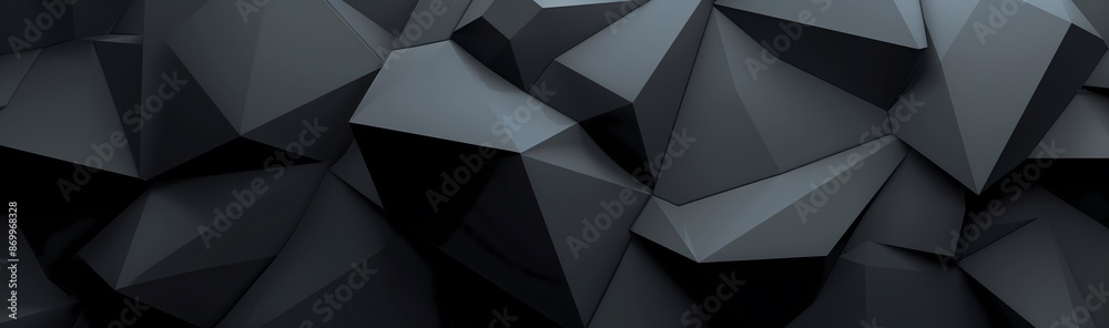 Abstract black low poly background with polygonal shapes, black and ...
