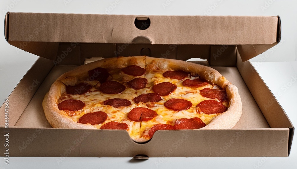 pizza box pepperoni inside top open photo transparent background ...