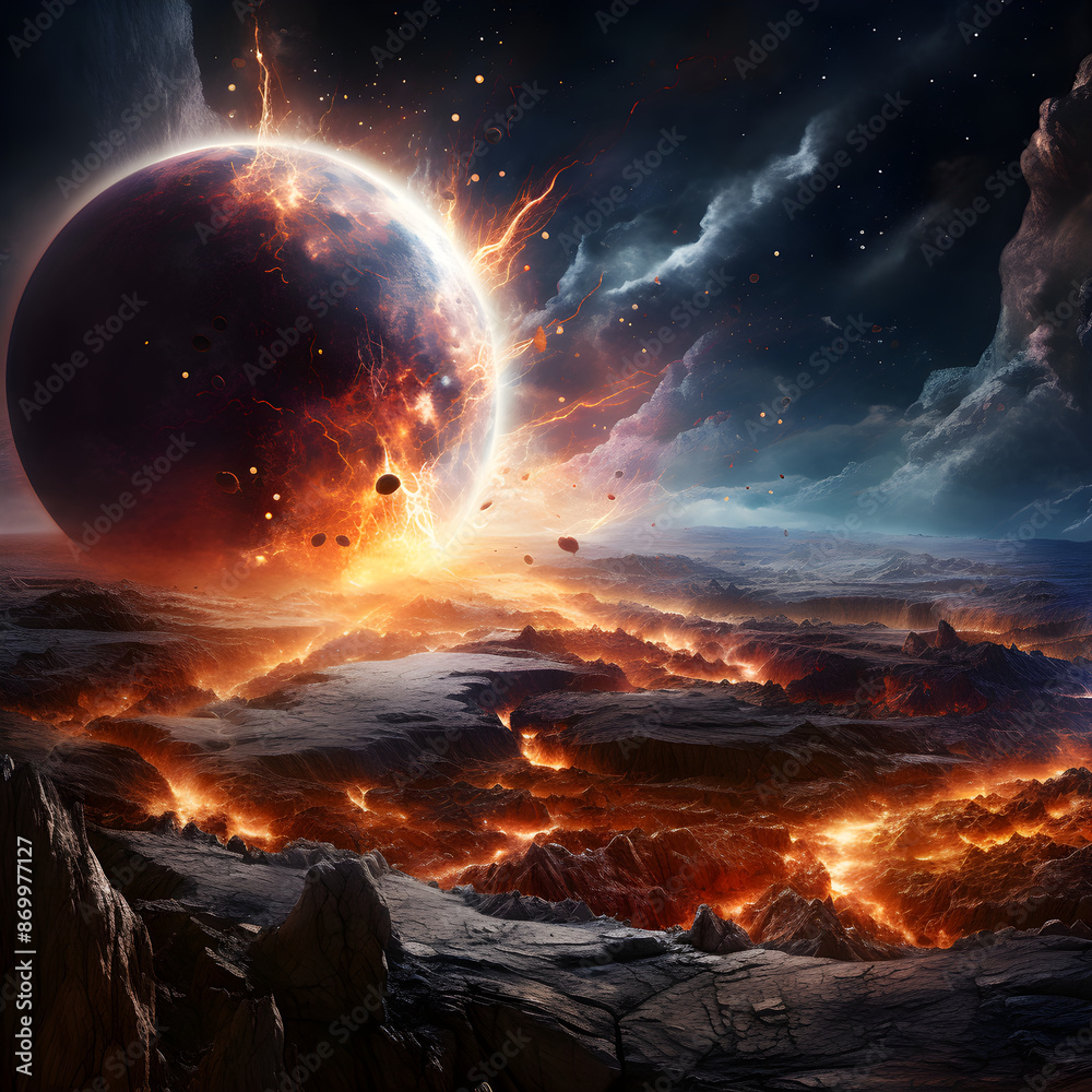Artistic Representation of Abiogenesis: The Emergence of Life through ...