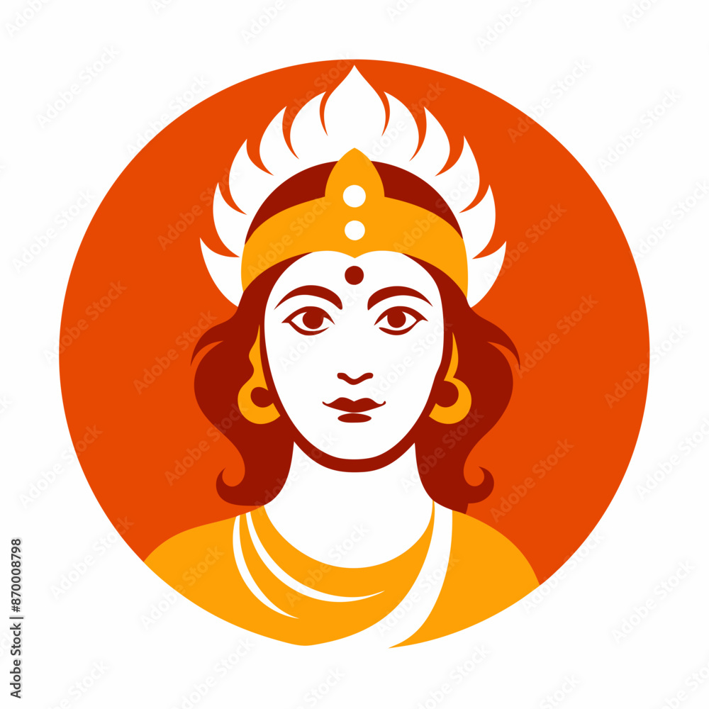 lord Sri Krishna Logo icon Vector illustration Stock Vector | Adobe Stock