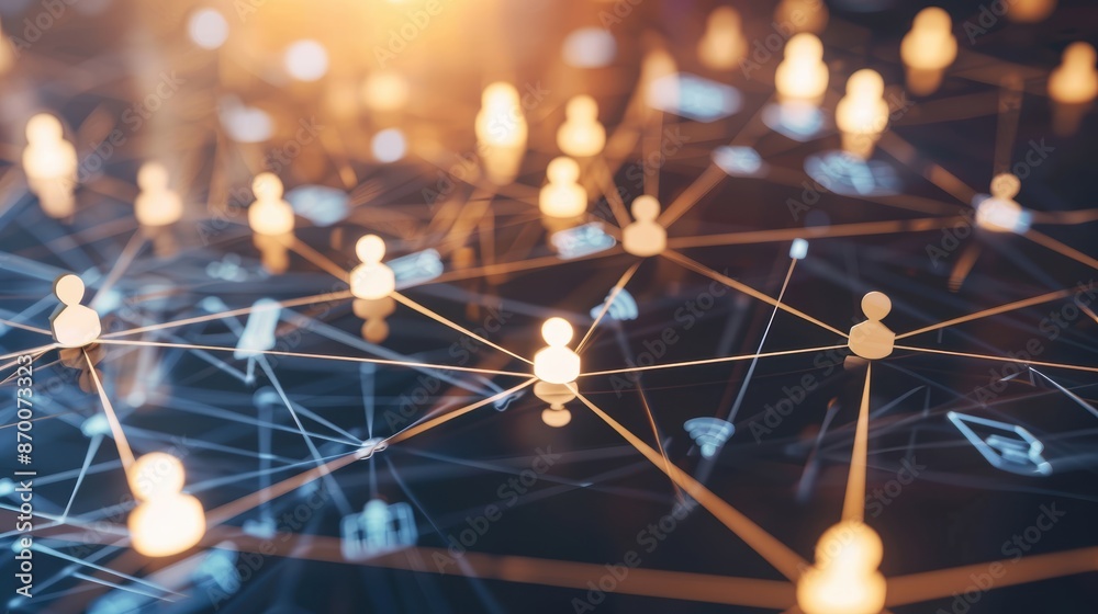 Drawing interconnected nodes representing business networking ...