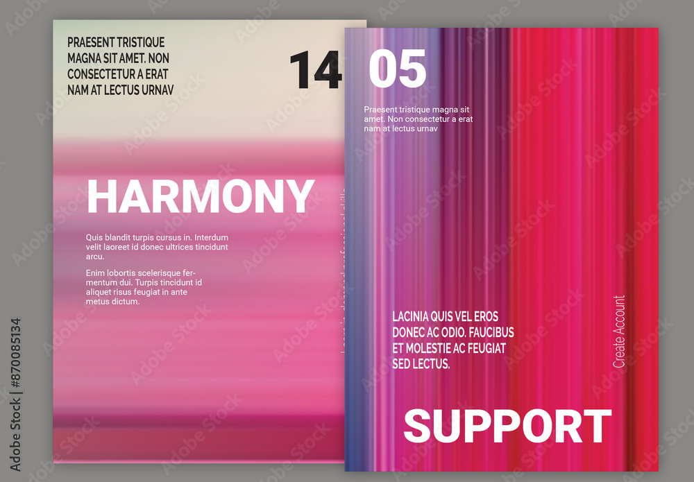 Flyer A4 With Fluid Motion Blur Gradient Colorfull Background Stock ...