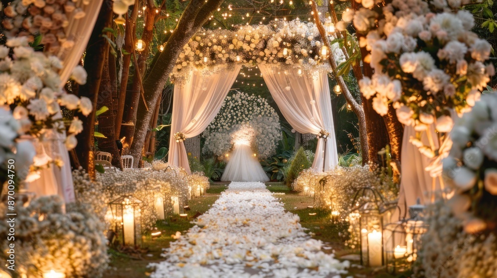 Photo Art Print Very beautiful and aesthetic outdoor wedding decorations asdir