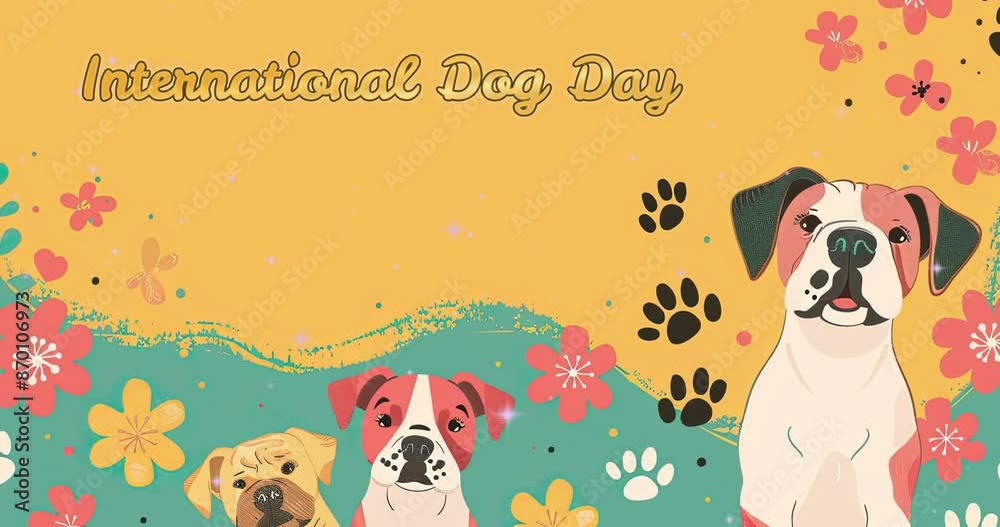 Craft a heartwarming copy space background for International Dog Day ...