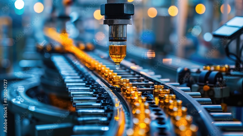 Automated machinery operating efficiently in a well-organized factory ...