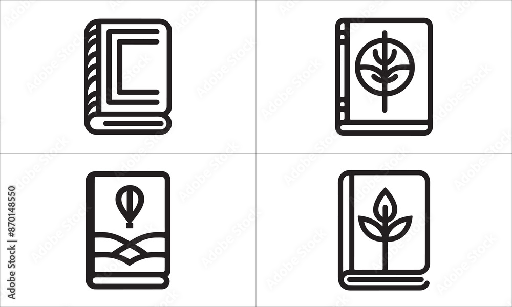 Book Icon Set. Education Book Logo Icon Symbol Template vector ...