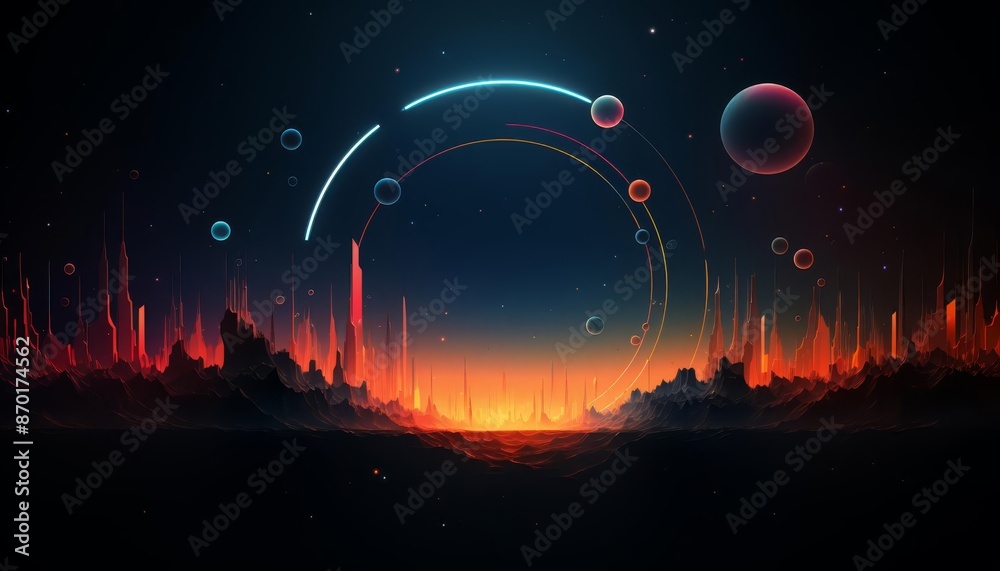 abstract evolution with progressive transitions flat design top view ...