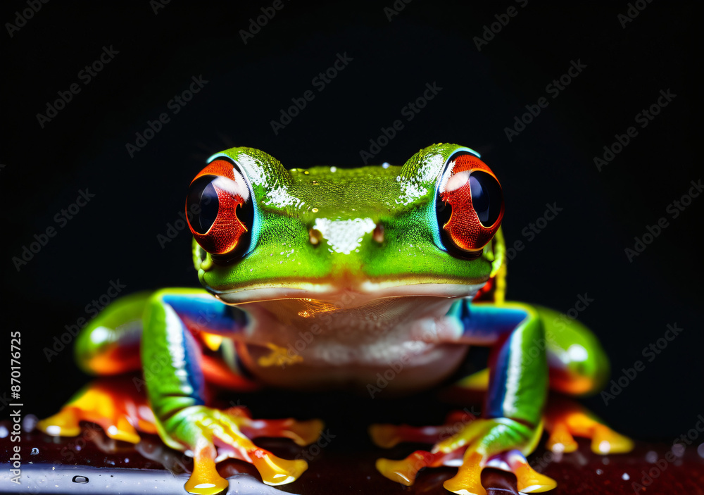 red-eye tree frog Agalychnis callidryas. Generative AI. Stock ...