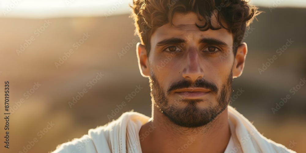Handsome Israelite Man in Christian Bible Story Set in the Wilderness ...