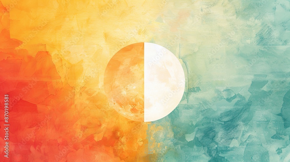 Sun halo flat design side view theme phenomenon watercolor Split-complementary color scheme ...