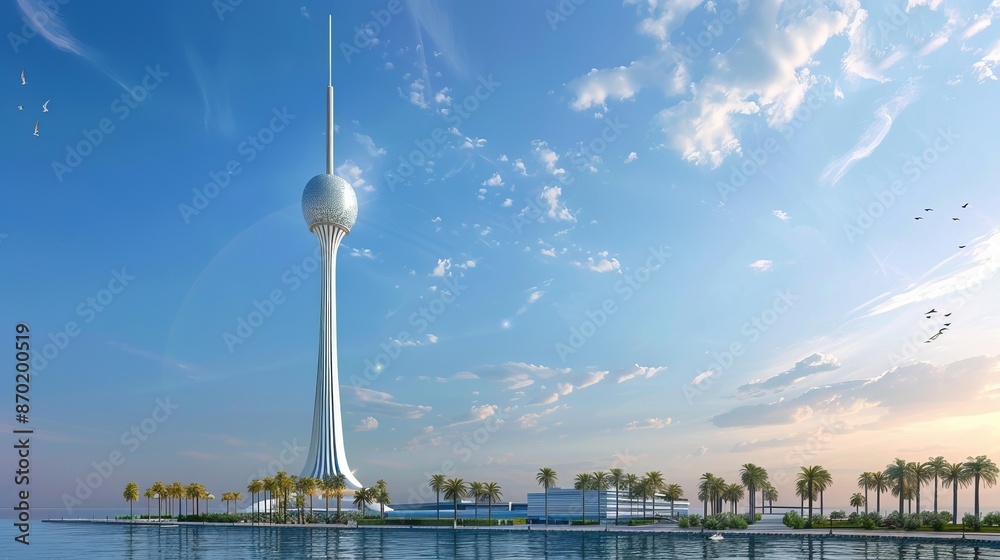 The Kuwait Towers are iconic landmarks in Kuwait City, towering over ...