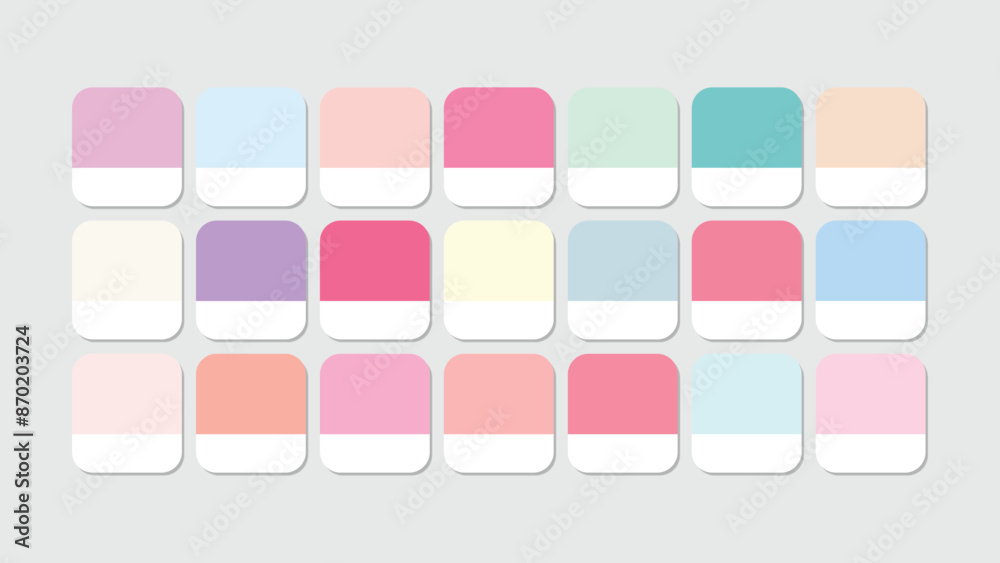 kawaii vibes Color Guide Palette with Color Names. Example of kawaii ...