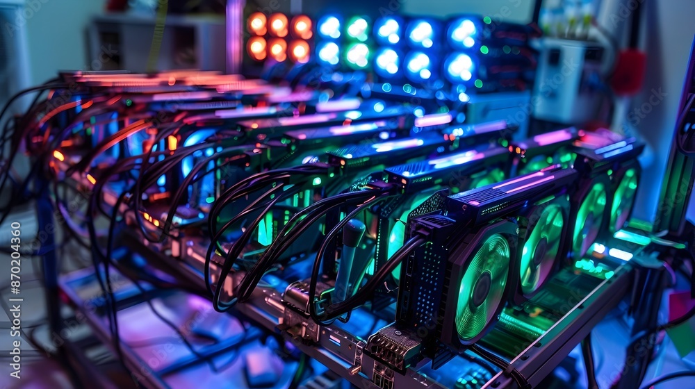 Cryptocurrency Mining Setup with Multiple GPUs for Digital Asset ...