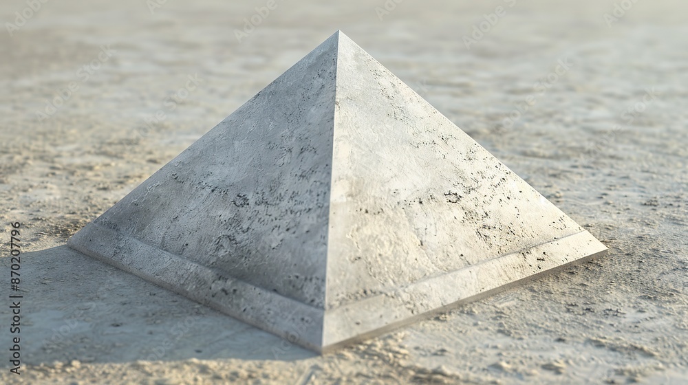 Geometric Shape: Truncated Pyramid Structure on Neutral Background ...