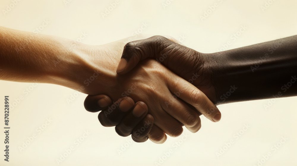 Two hands shaking hands. Concept of unity and cooperation. The two ...