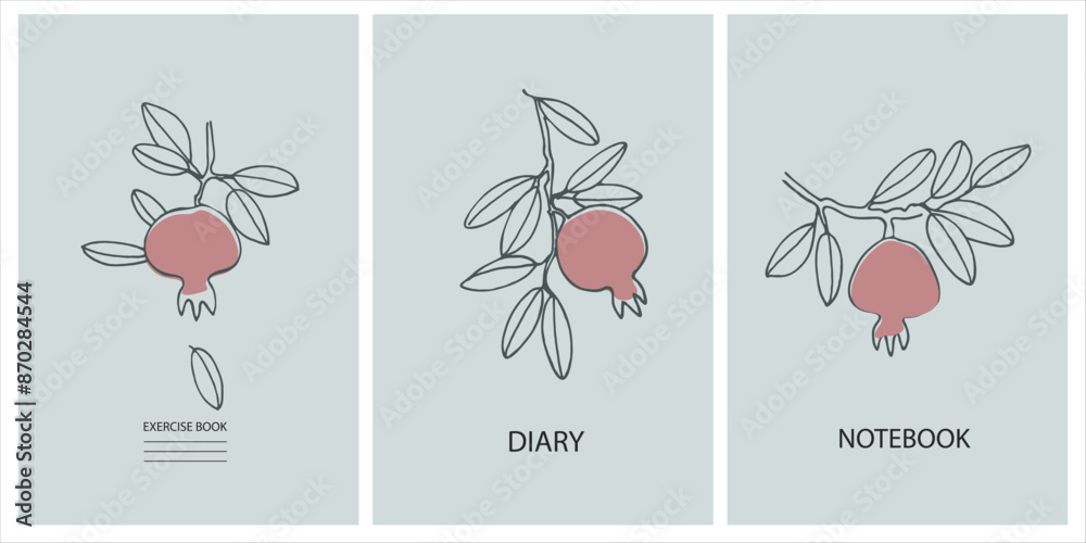 Set of cover page templates based on creative images. Cover or ...