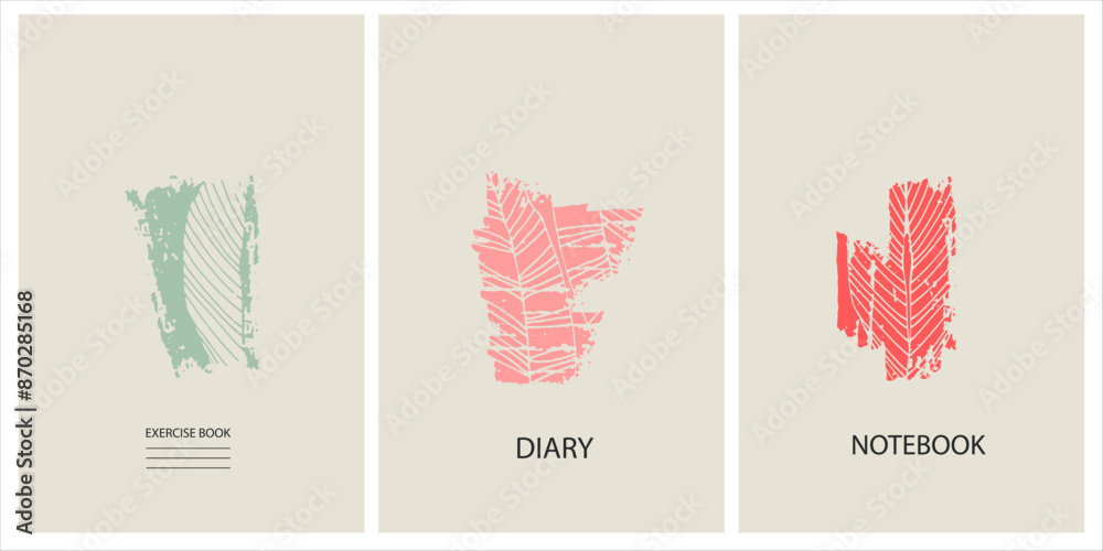 Set of cover page templates based on creative images. Cover or ...