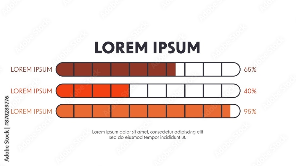 Animated Modern Infographics Colored Percentage Bars Stock Template ...